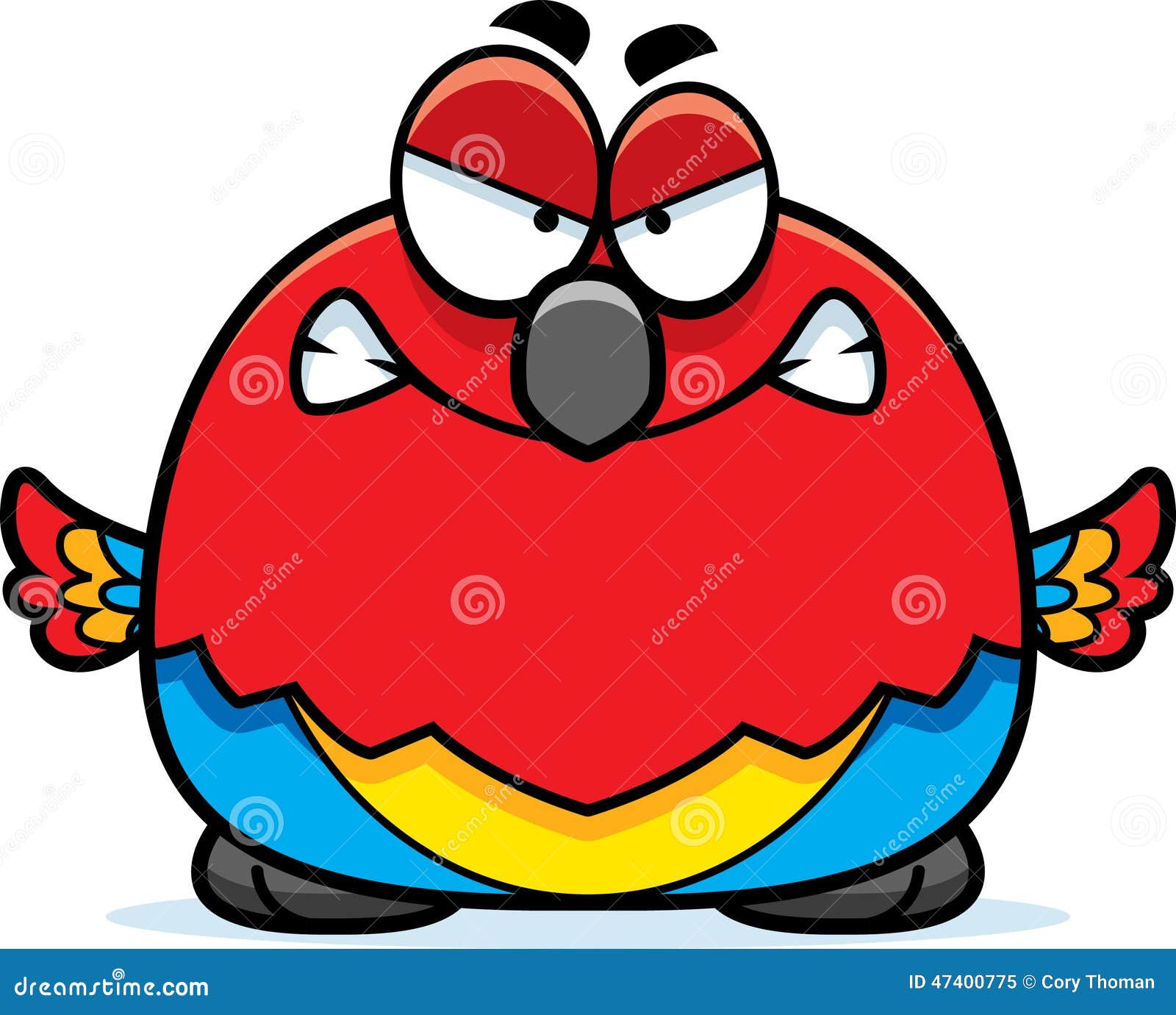 Angry Little Parrot stock vector. Illustration of tropical - 47400775