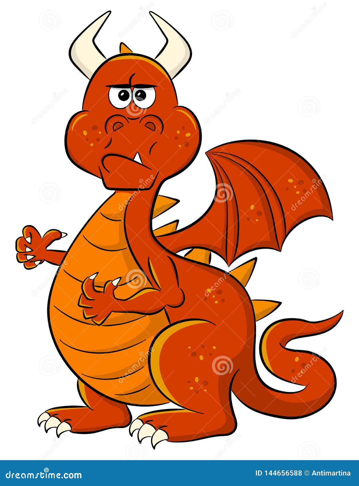 Angry Looking Cartoon Dragon Stock Vector - Illustration of mystery ...