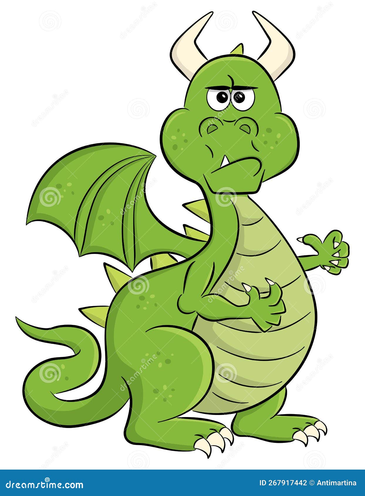 Angry Looking Cartoon Dragon Stock Vector - Illustration of angry, cute ...