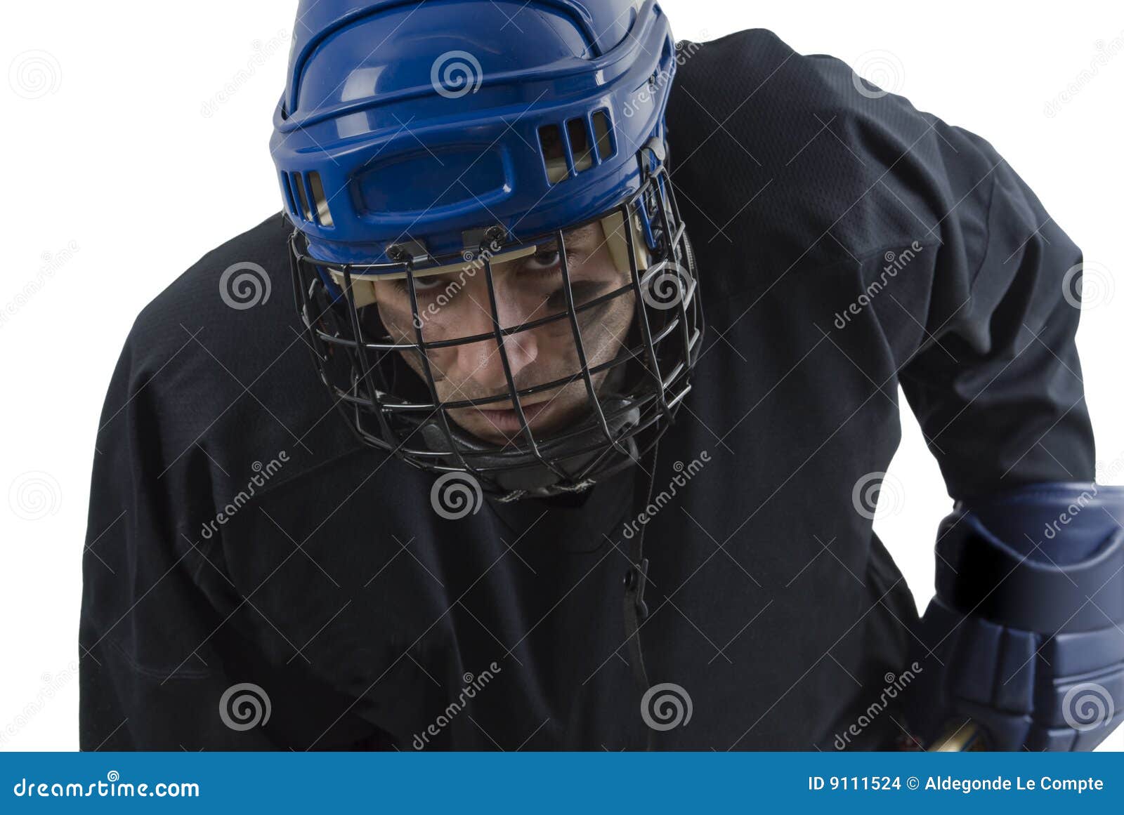 Angry Looking Hockey Player Stock Photo - Image of athlete, eyes: 9111524