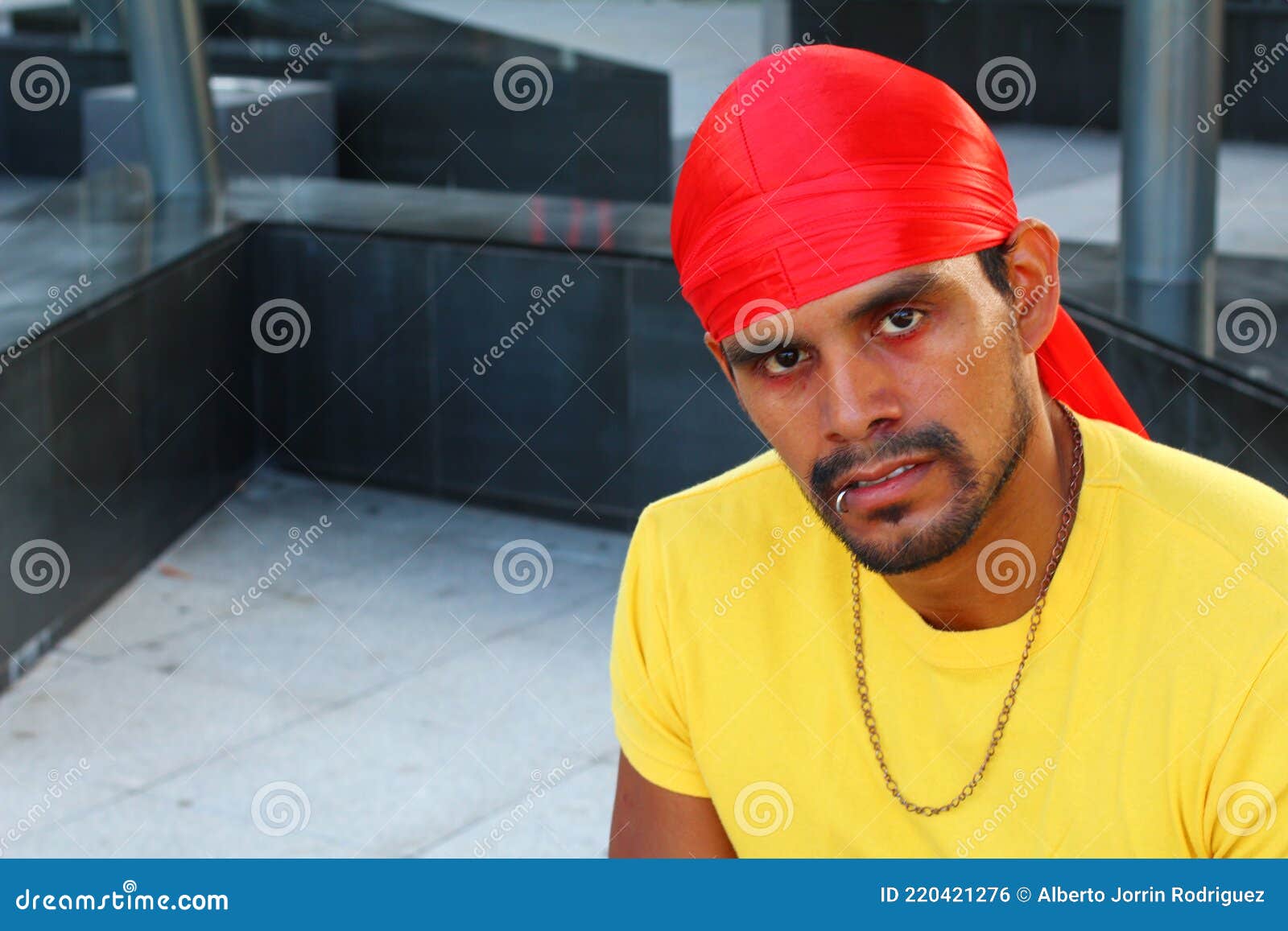 Angry Looking Man Wearing a Du-rag Stock Photo - Image of attitude ...