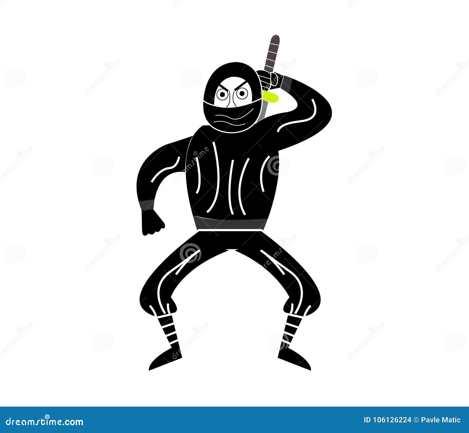 Angry Ninja, Illustration, Vector | CartoonDealer.com #160173940
