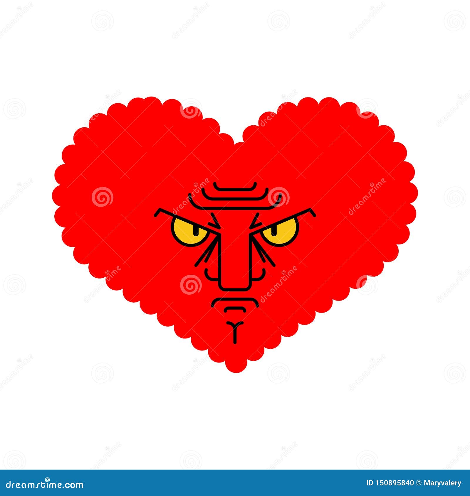 Angry Love. Evil Heart. Dissatisfied Amur Stock Vector - Illustration ...