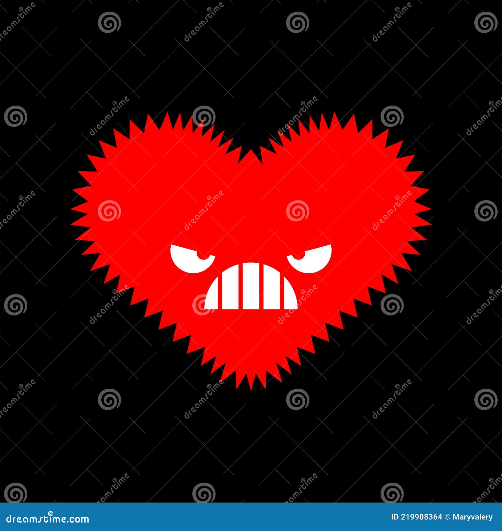 Angry Love Isolated. Furious Heart Stock Vector - Illustration of ...