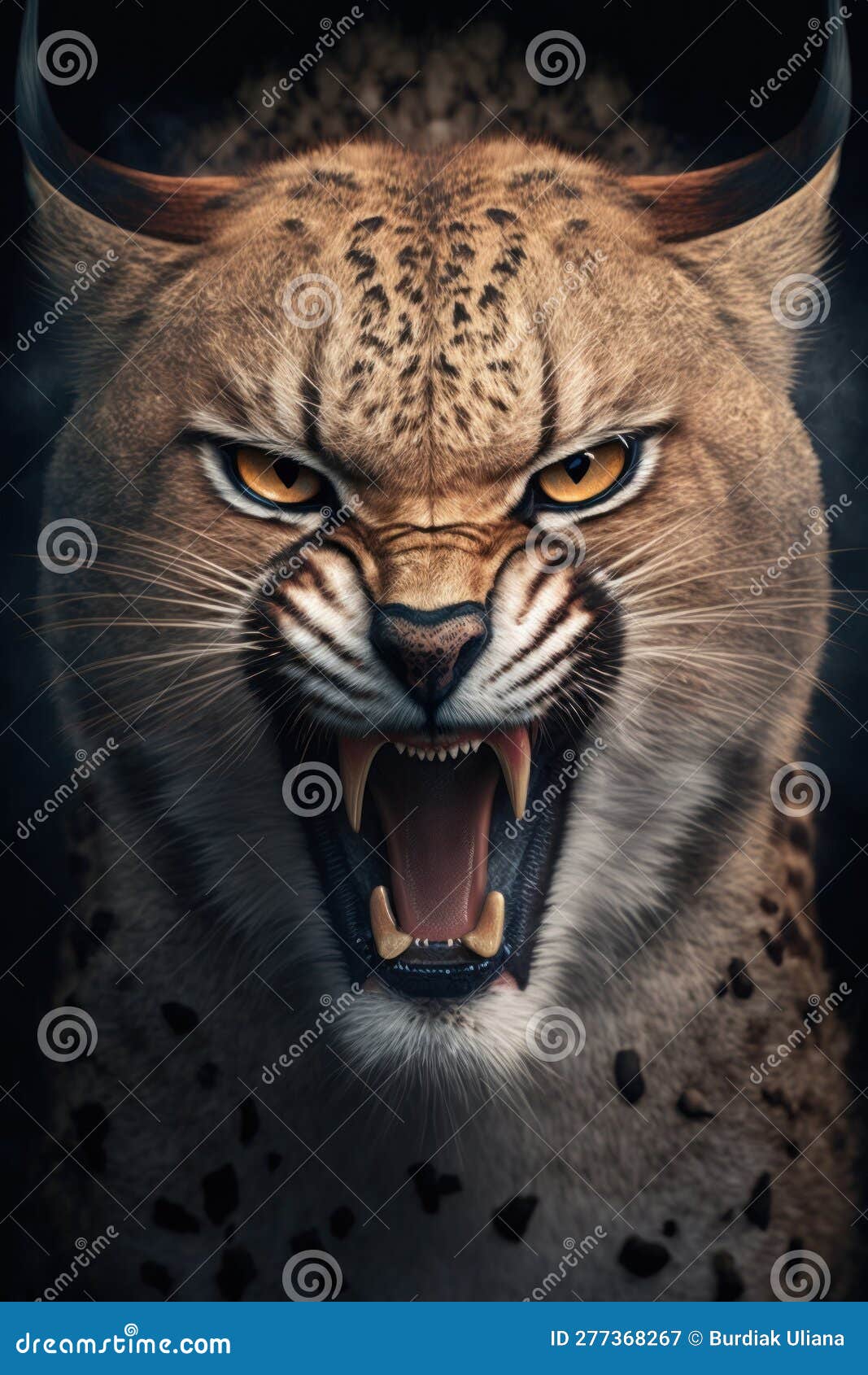 Angry Lynx Head Silhouette Vector Design For Tattoo Ideas And Coloring ...