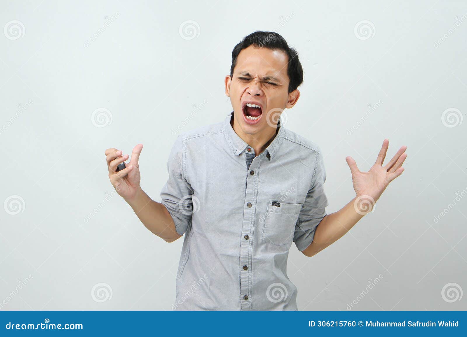 Angry Mad Asian Indonesian Man Expression on Isolated Bakcground Stock ...