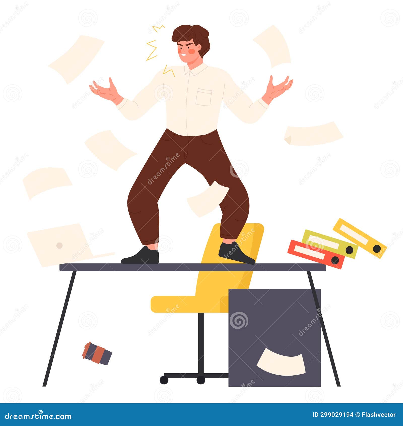 Angry Mad Boss Shouting about Deadline Isolated Stock Illustration ...