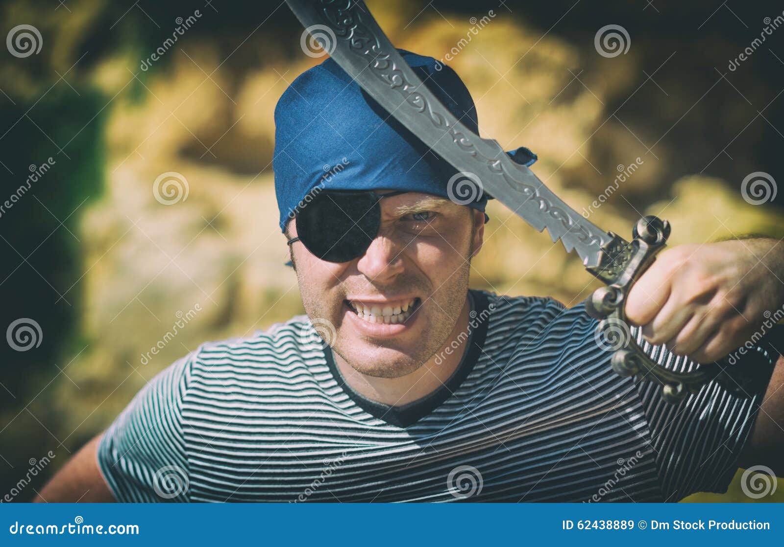 Angry Male Pirate with Sword. Stock Image - Image of clothing, defend ...