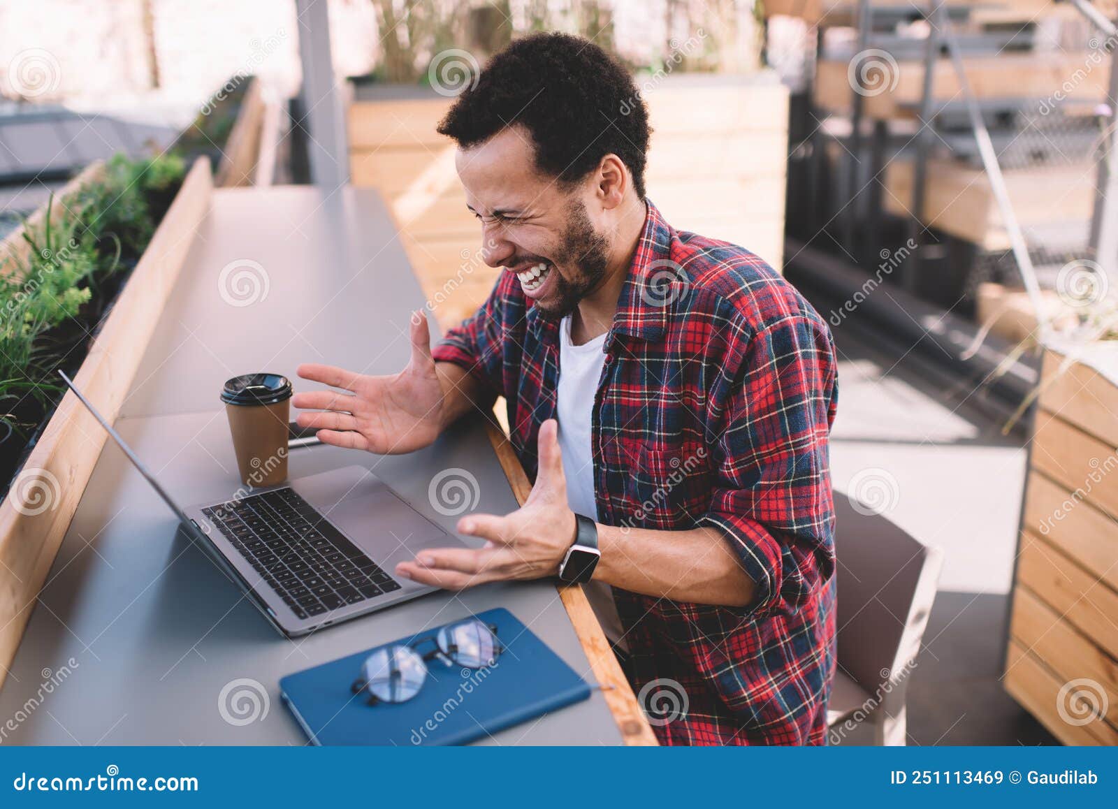 Angry Male it Professional Screaming while Reading Email Message during ...