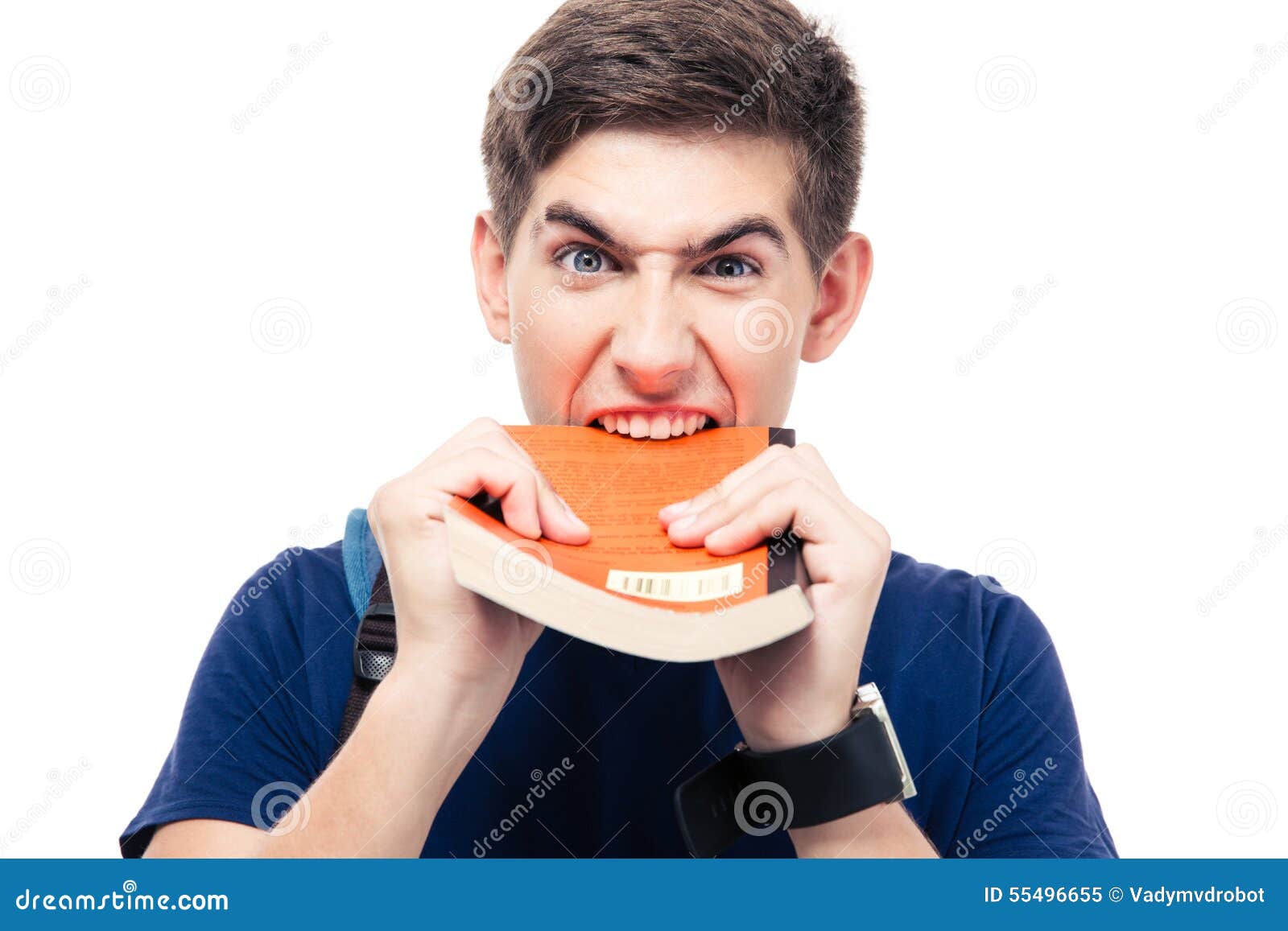 Angry Male Student Biting Book Stock Photos - Free & Royalty-Free Stock ...