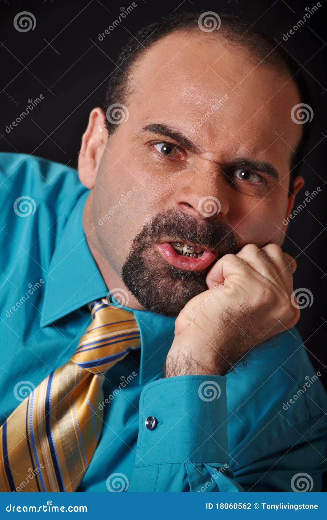 Angry man stock photo. Image of bald, businessman, anxiety - 18060562