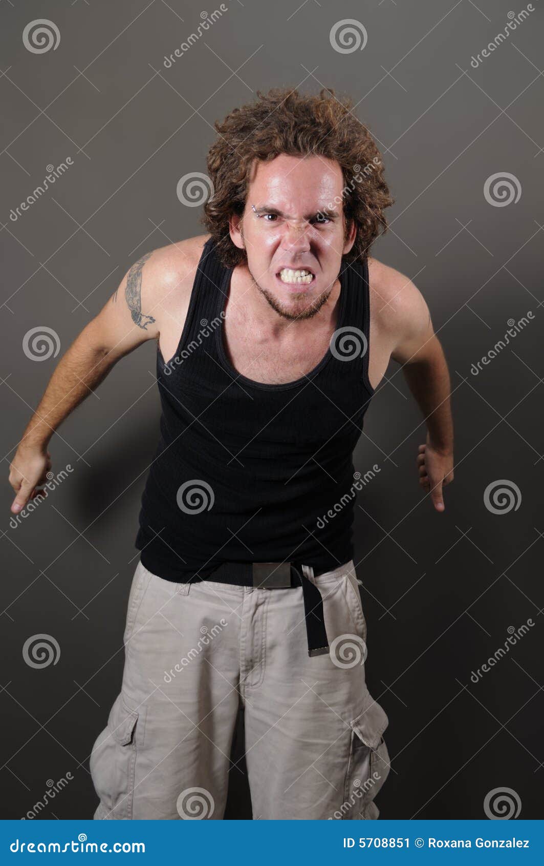 Angry man stock image. Image of wild, face, teeth, adult - 5708851