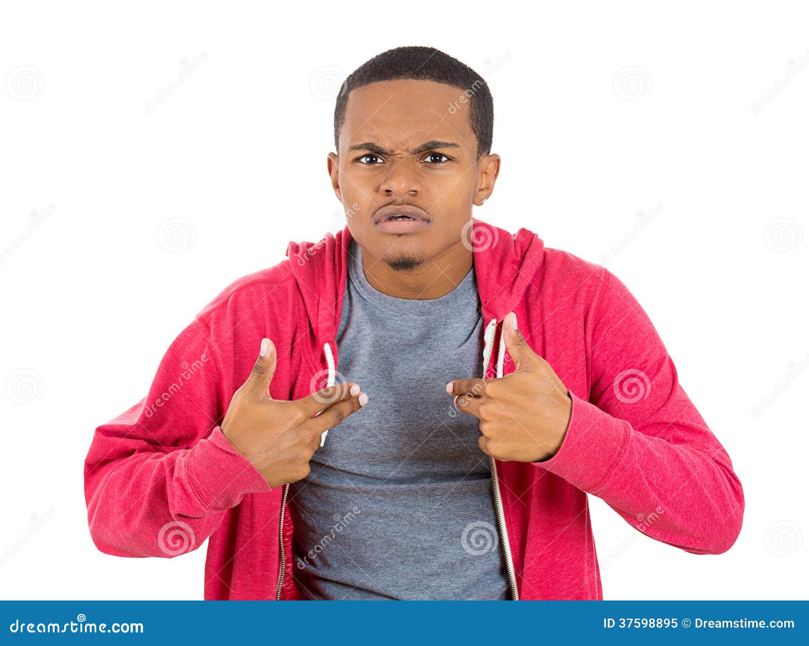 Angry Man Asking are You Talking To Me? Stock Image - Image of hoodie ...