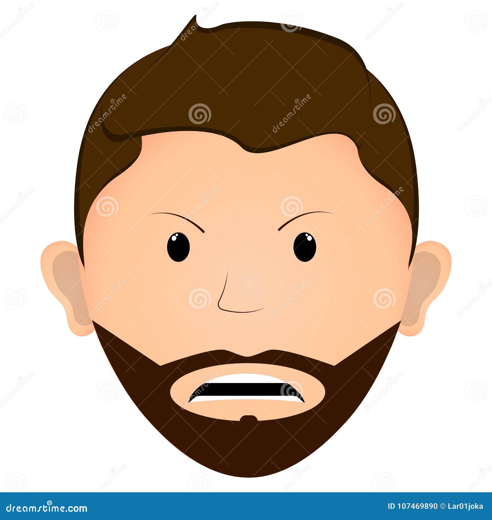 Avatar Of Boy With Angry Emotions, Grumpy Face, Furious Eyes In Tiger ...