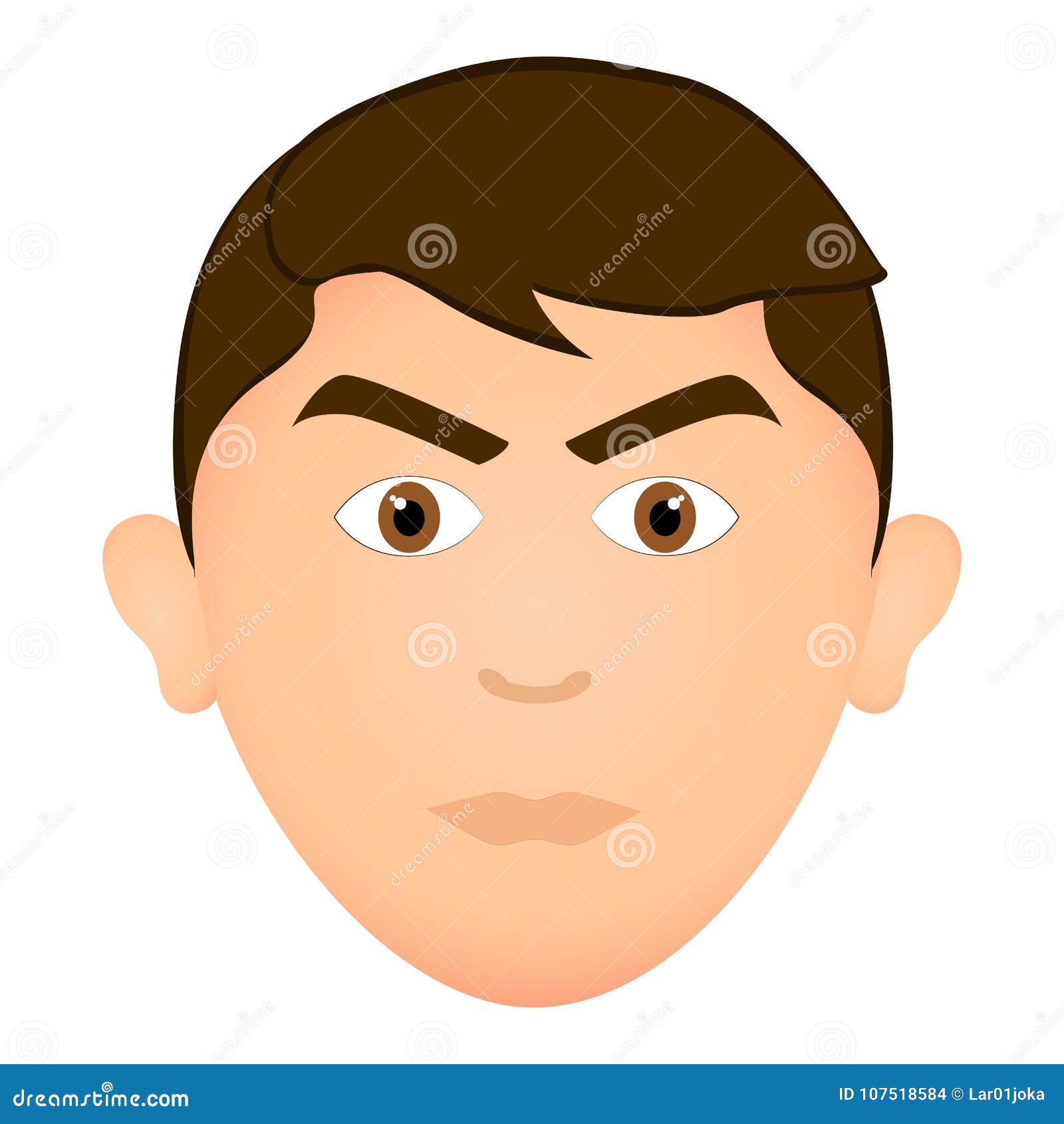Angry Man Avatar Vector Illustration | CartoonDealer.com #107518584