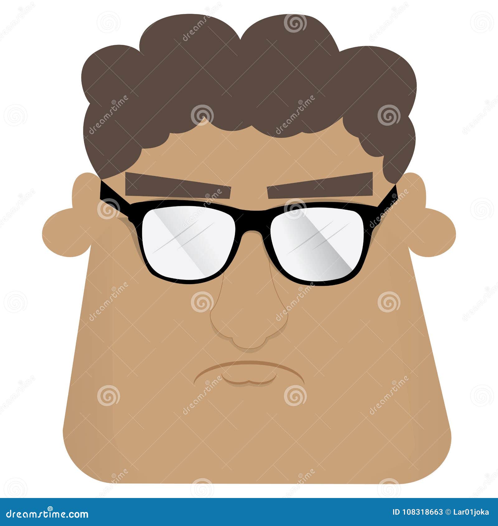 Angry man avatar stock vector. Illustration of cute - 108318663
