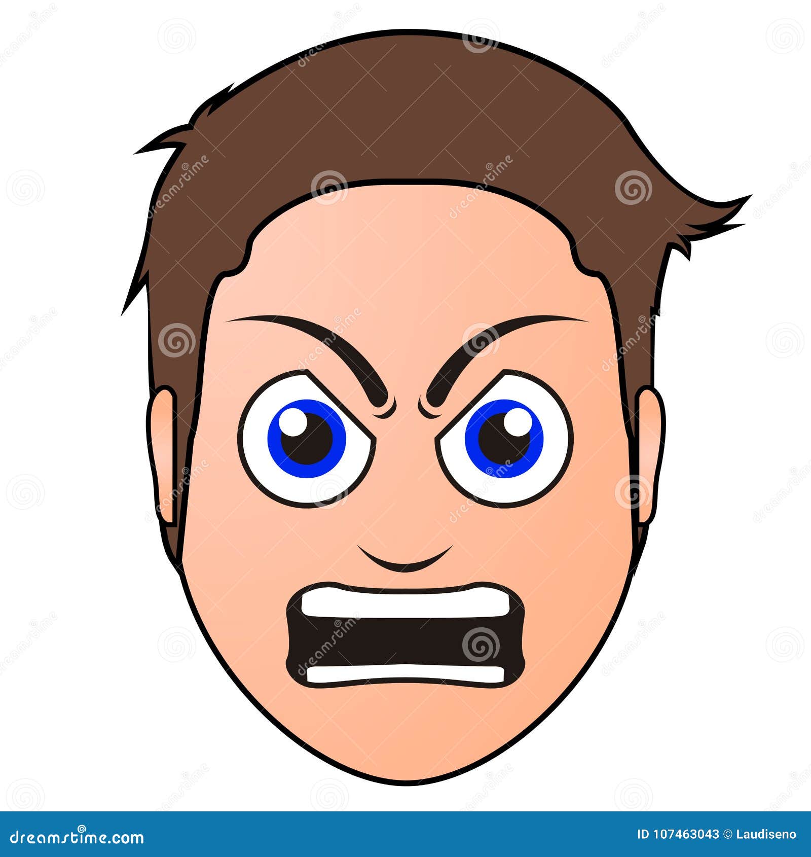 Angry man avatar stock vector. Illustration of face - 107463043