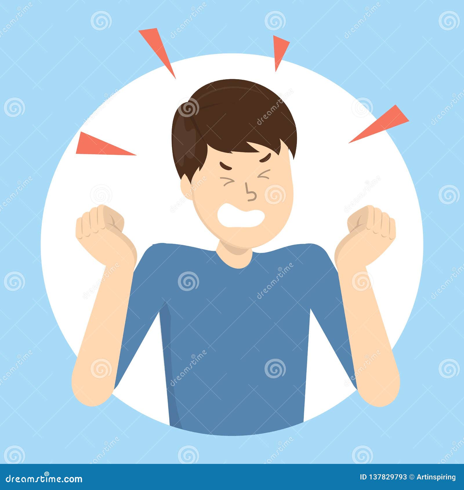 Angry Man. Bad Emotion and Expression on the Face Stock Vector ...