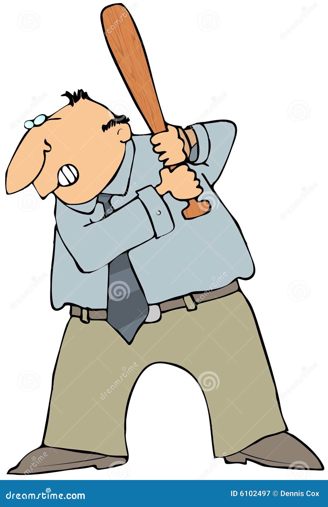 Angry Man with a Bat stock illustration. Illustration of male - 6102497