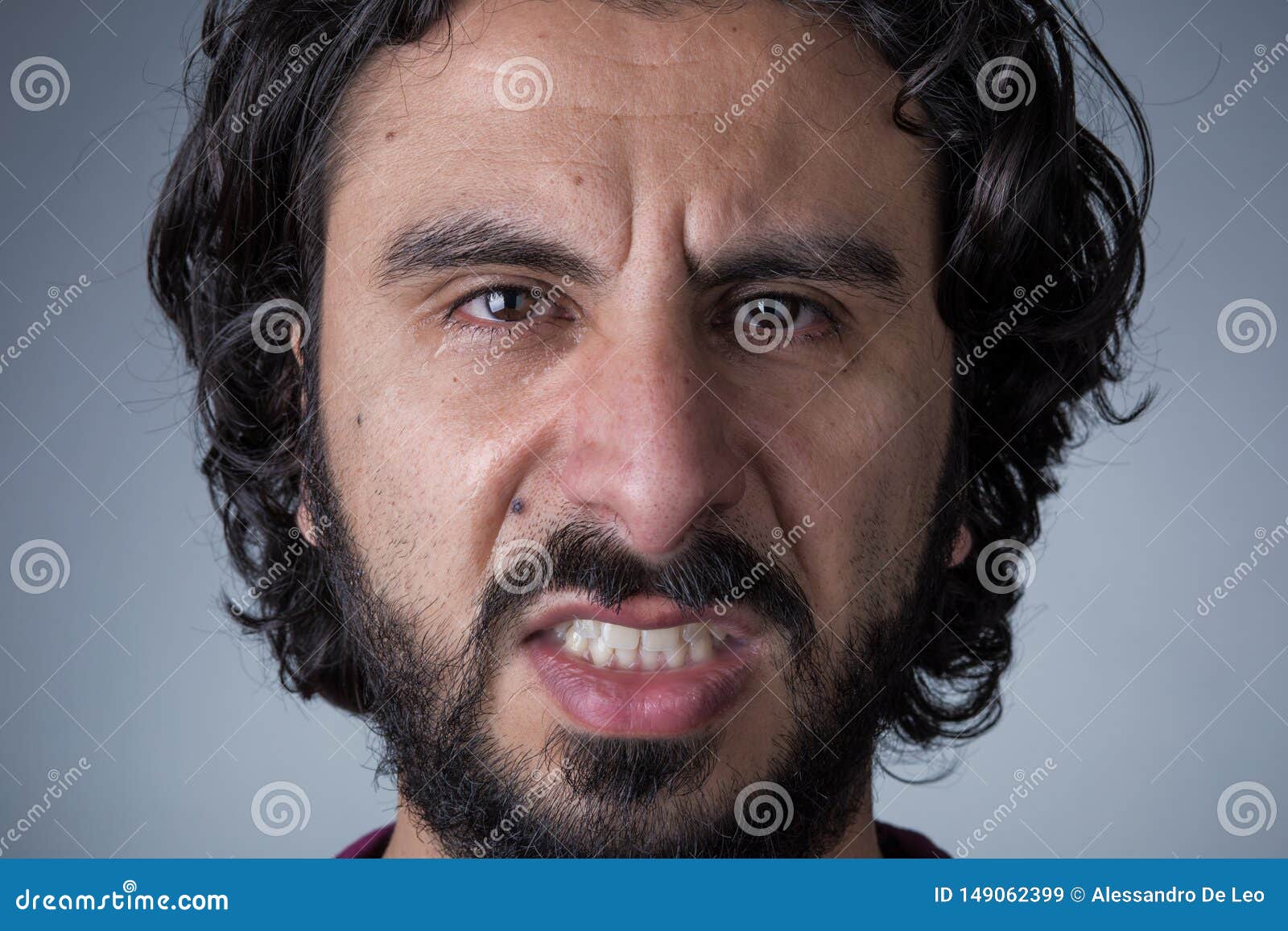 Angry Crying Man with Beard Stock Image - Image of pain, beard: 149062399