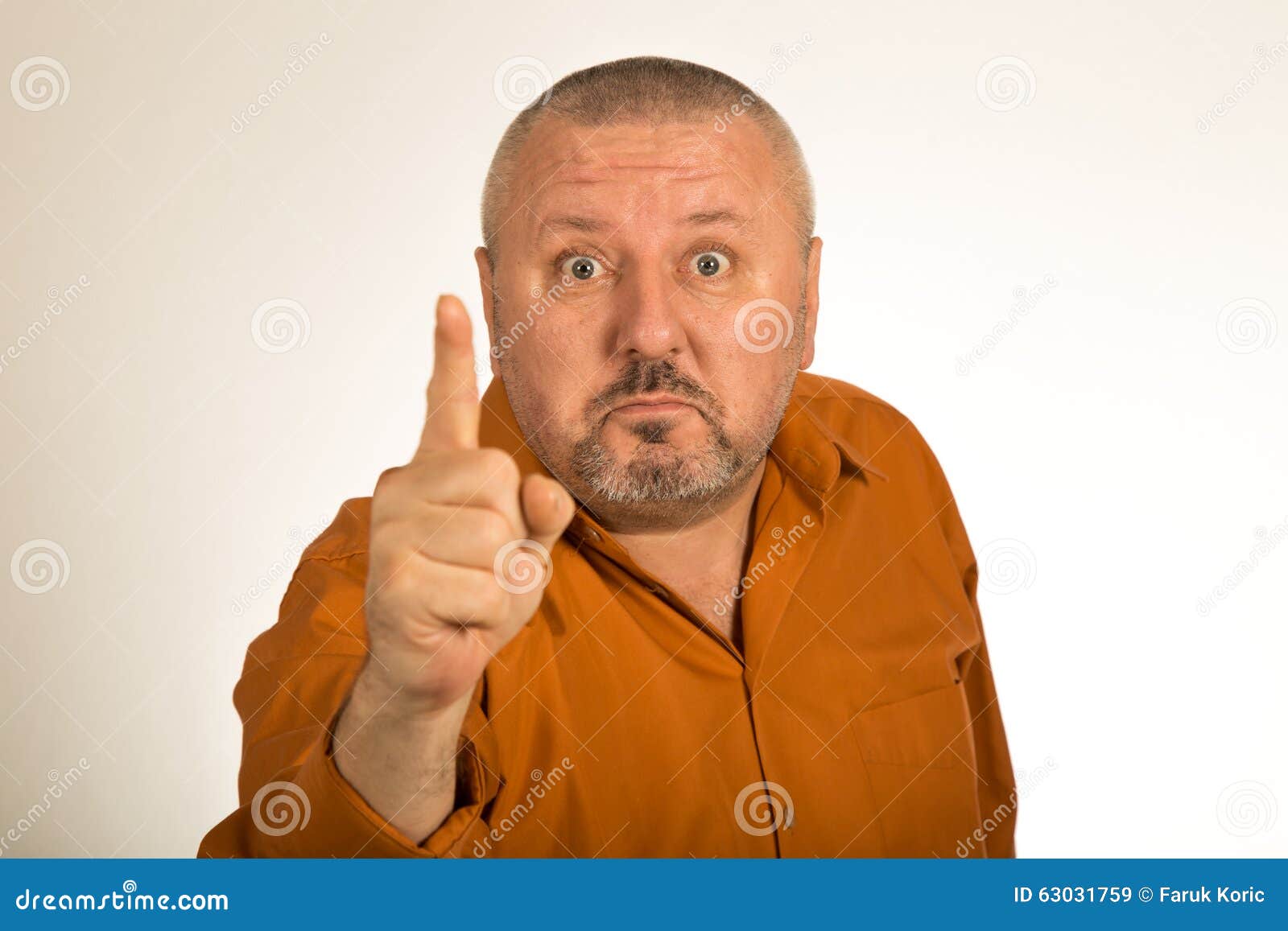 An Angry Man with Beard Pointing Finger at You Stock Image - Image of ...