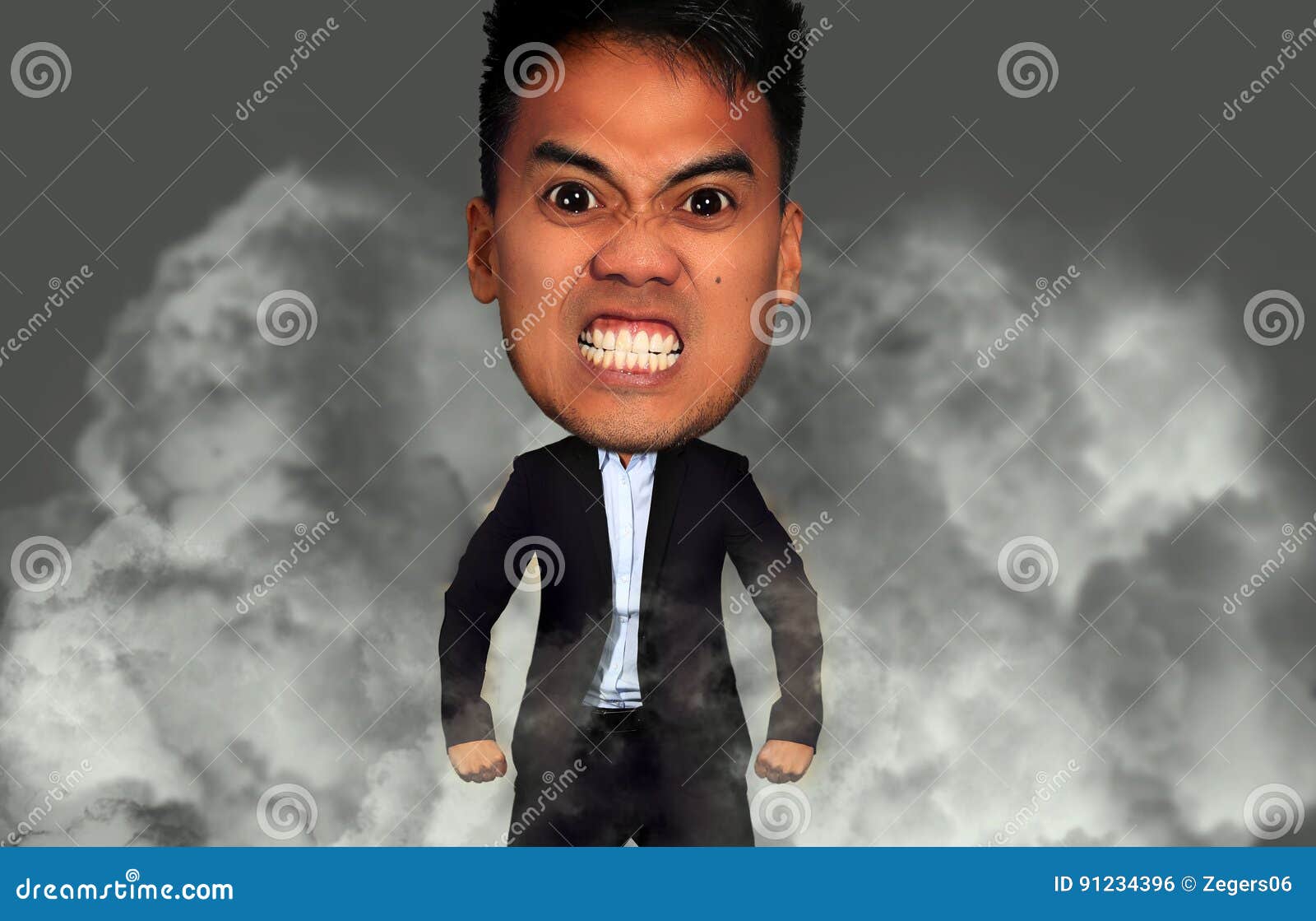 Angry man with a big head stock photo. Image of crazy - 91234396
