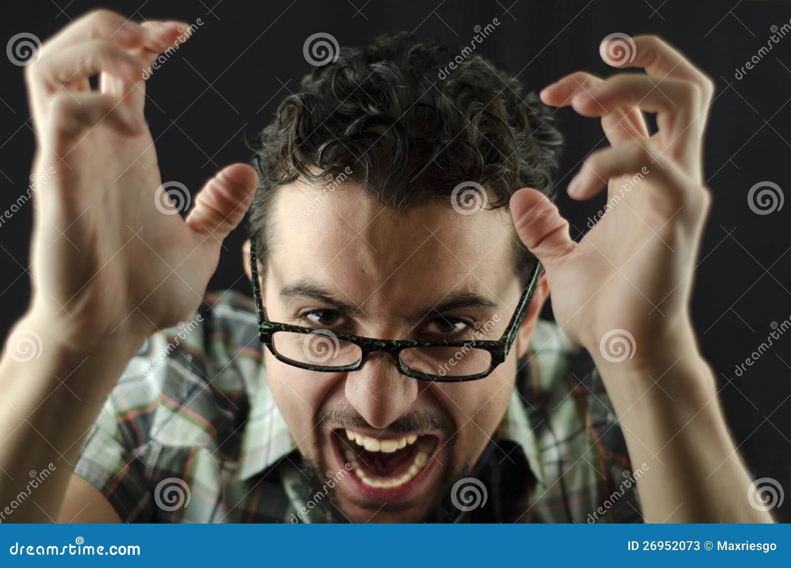 Angry man on black stock image. Image of dark, mood, anger - 26952073