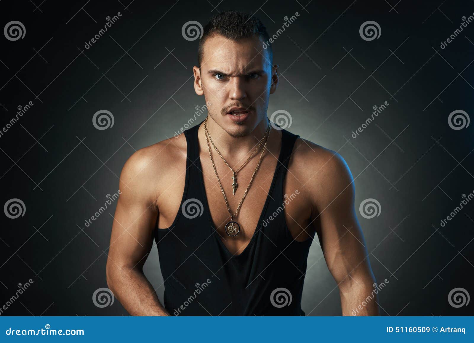 Angry Man on Black Background Stock Image - Image of rage, dark: 51160509