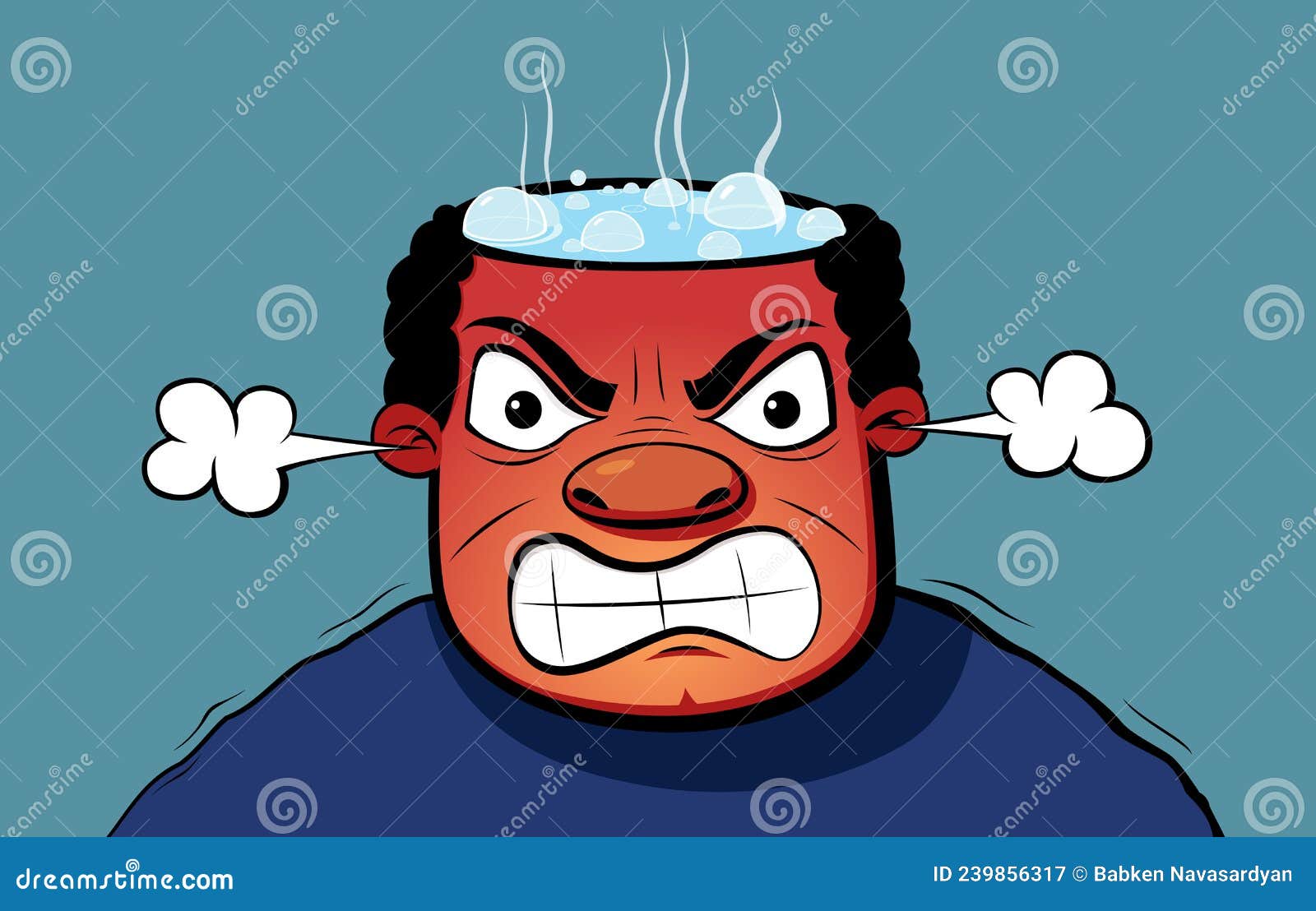 Angry Man with Boiling Head Stock Vector - Illustration of anger ...
