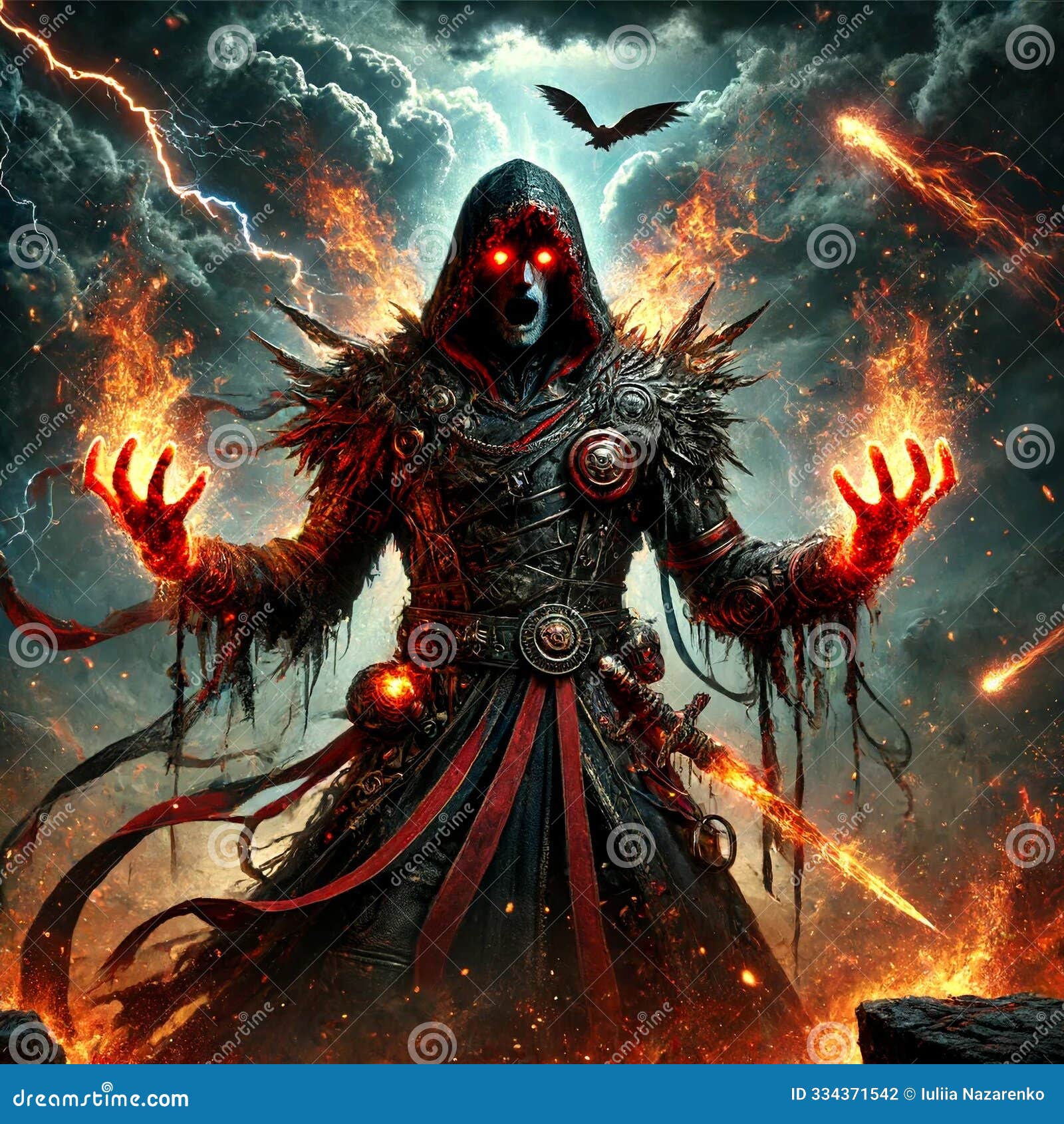 Angry Man with Burning Hands with Fantasy Elements As a Symbol of the ...