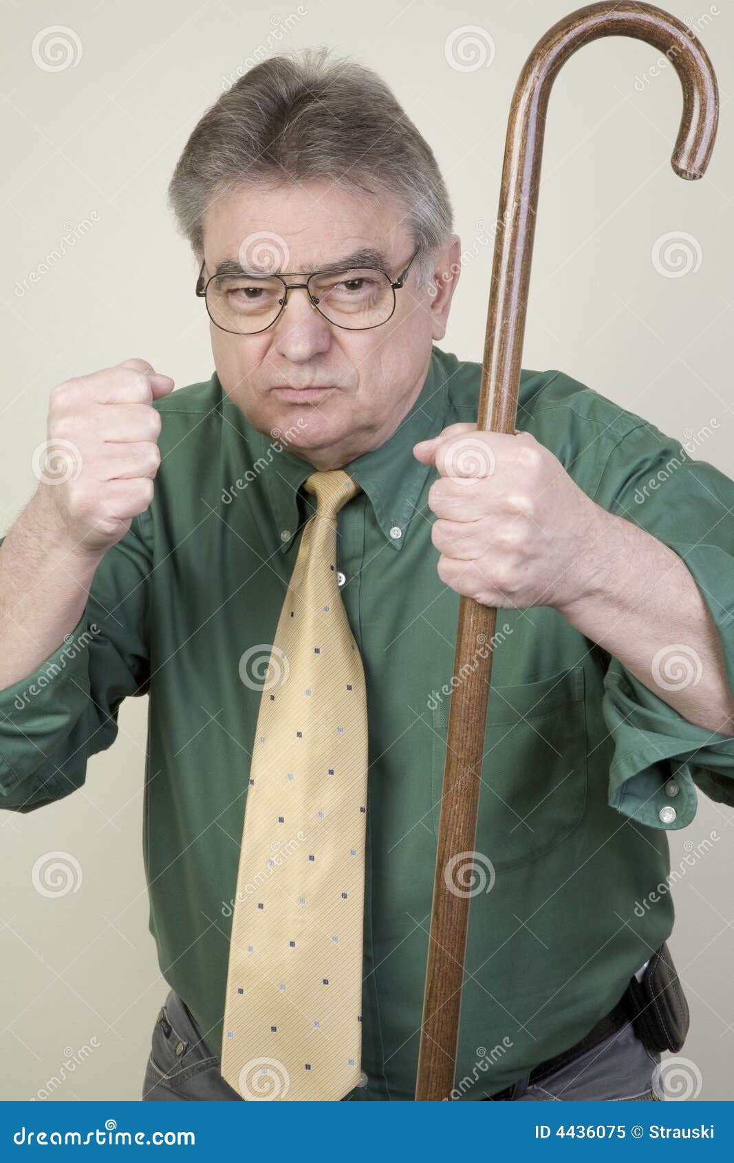 Angry Man with Cane stock image. Image of dressed, cane - 4436075