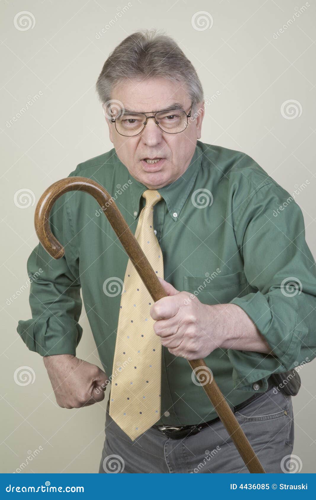 Angry Man with Cane stock image. Image of dressed, distraught - 4436085