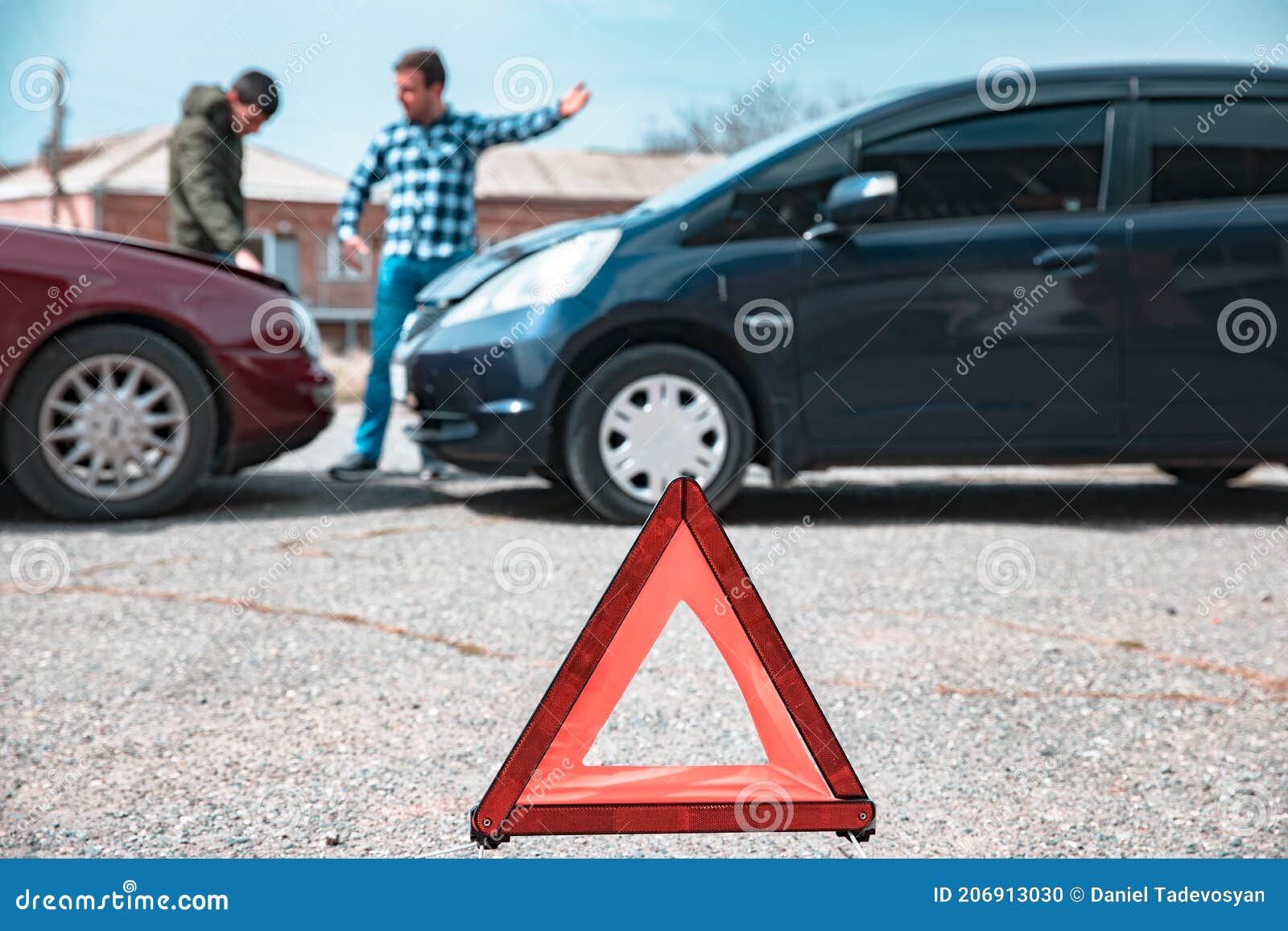Angry man and car accident stock photo. Image of crash - 206913030