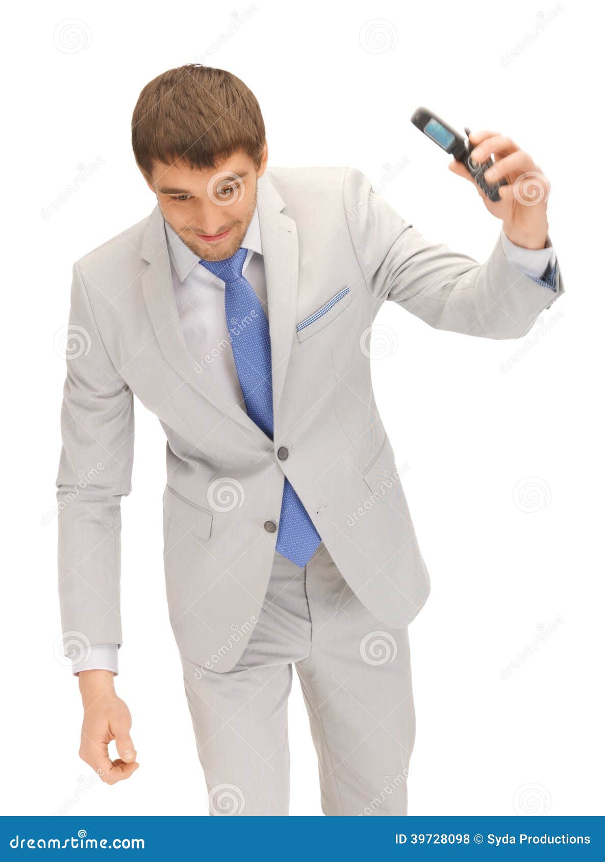 Angry man with cell phone stock photo. Image of fired - 39728098