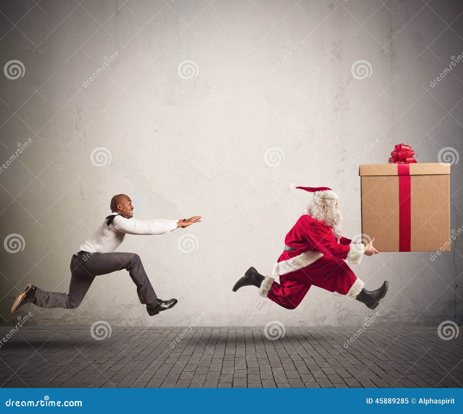 Angry Man Chasing Santa Claus Stock Image - Image of irritate, angry ...