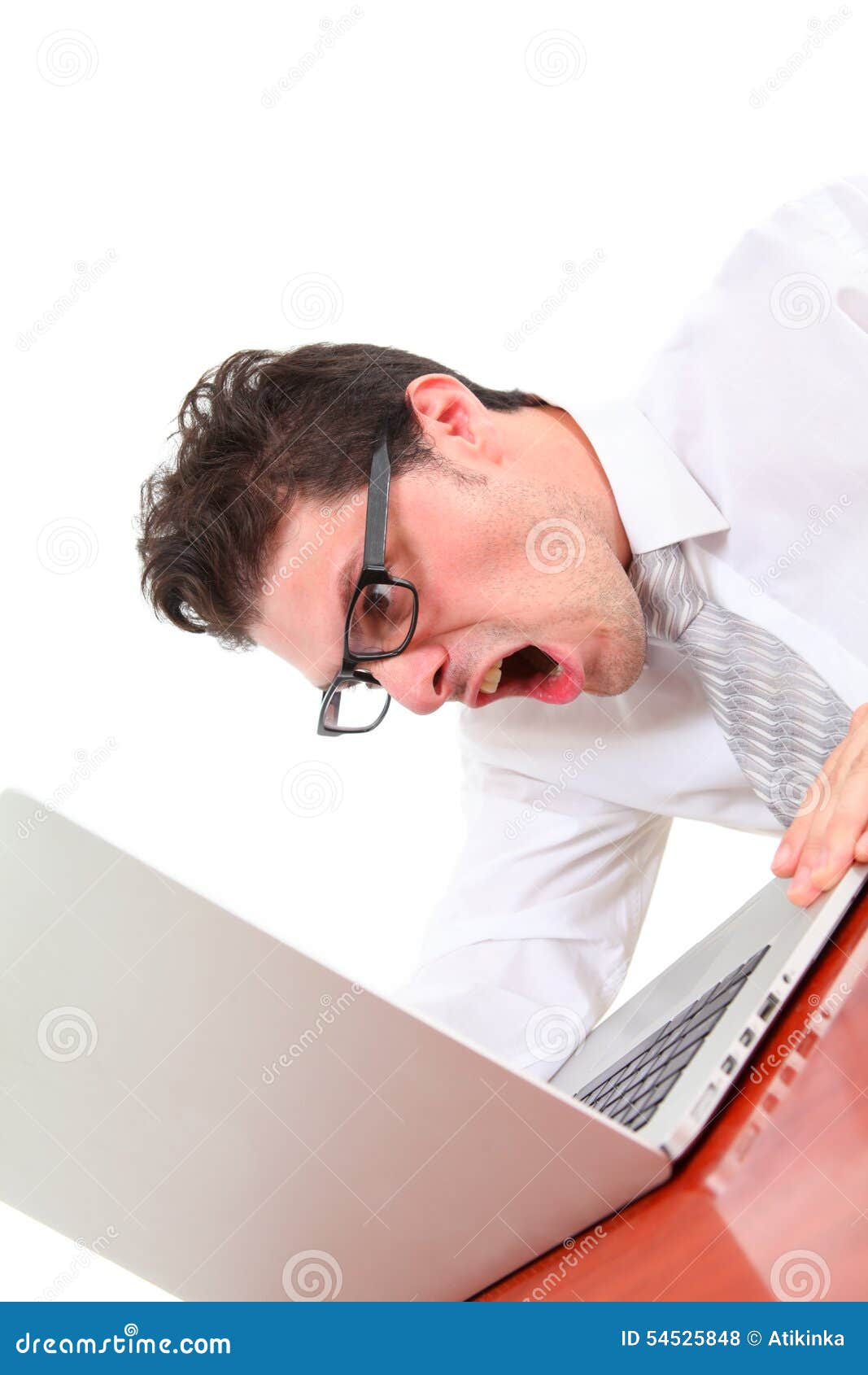 Angry Man With Computer Stock Photo - Image: 54525848