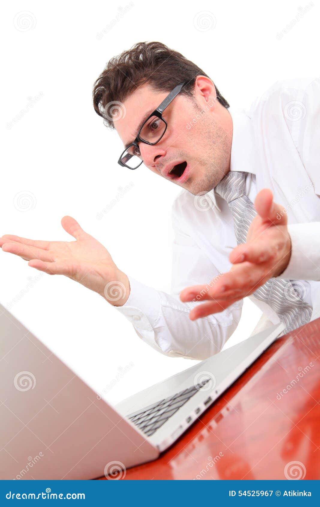 Angry man with computer stock image. Image of problem - 54525967