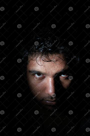 Angry man in darkness stock image. Image of angry, human - 14923467