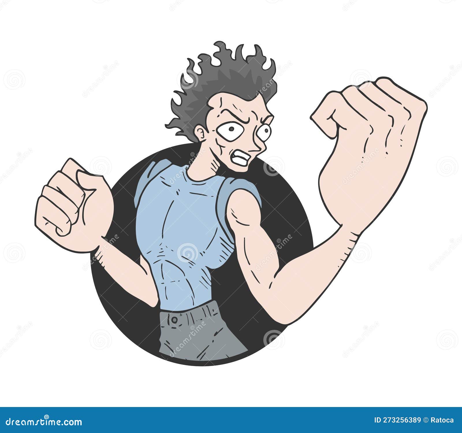 Angry man draw stock vector. Illustration of punch, protest - 273256389