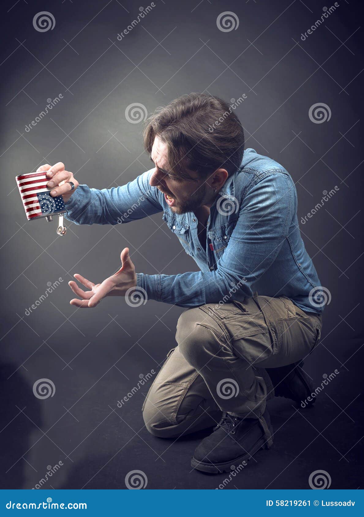 Angry Man with a Drinking Problem Stock Image - Image of liquor, drunk ...