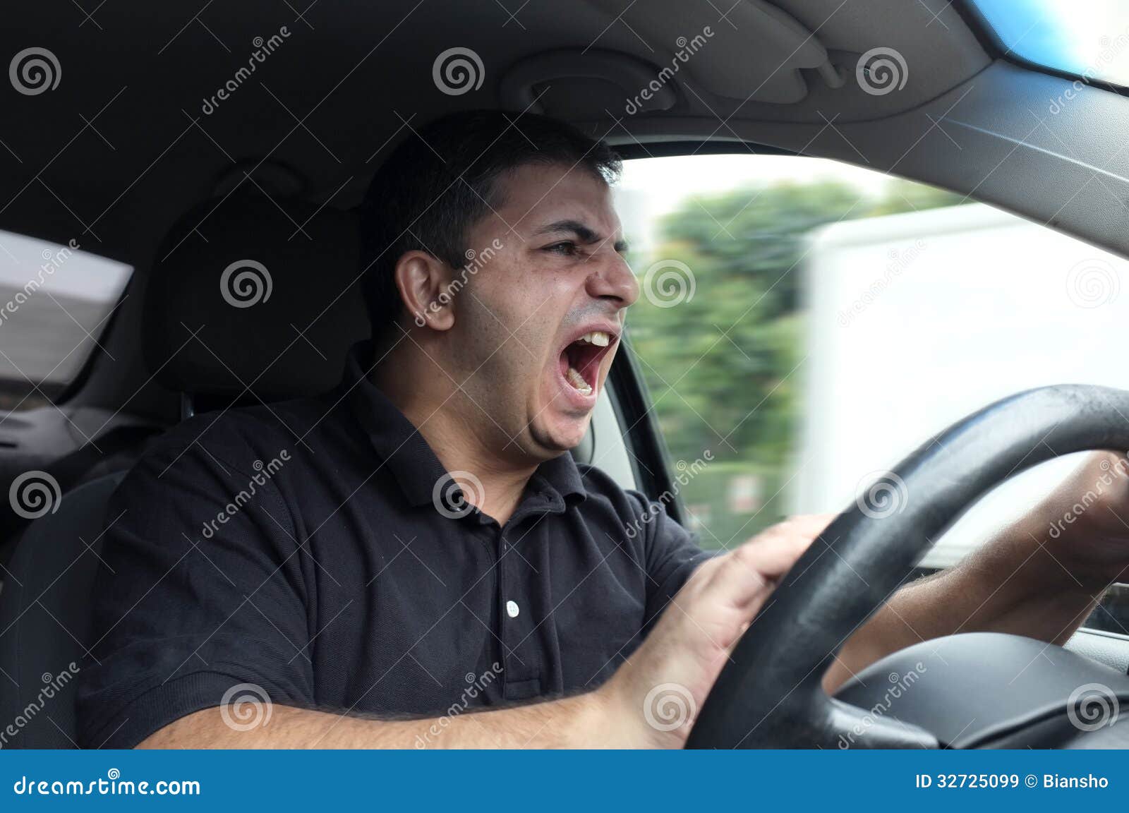 Angry Man Driving a Vehicle Stock Image - Image of automobile, abusive ...