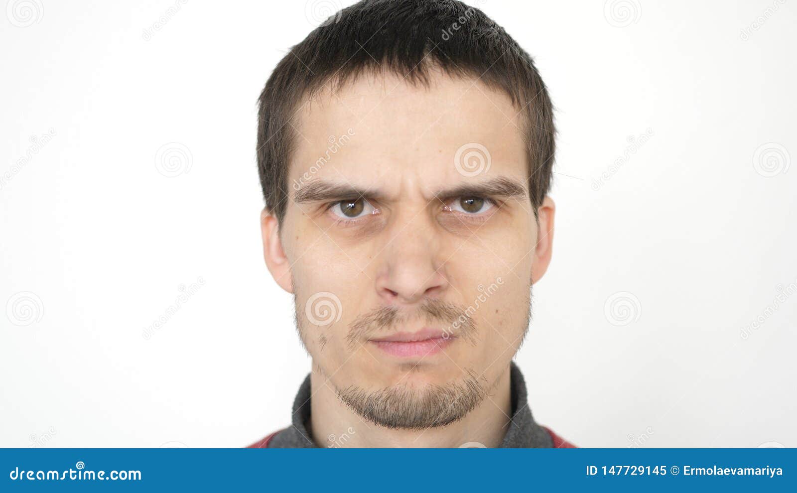 Angry Man with Evil Eyes, Serious Dramatic Expression. Closeup on a ...