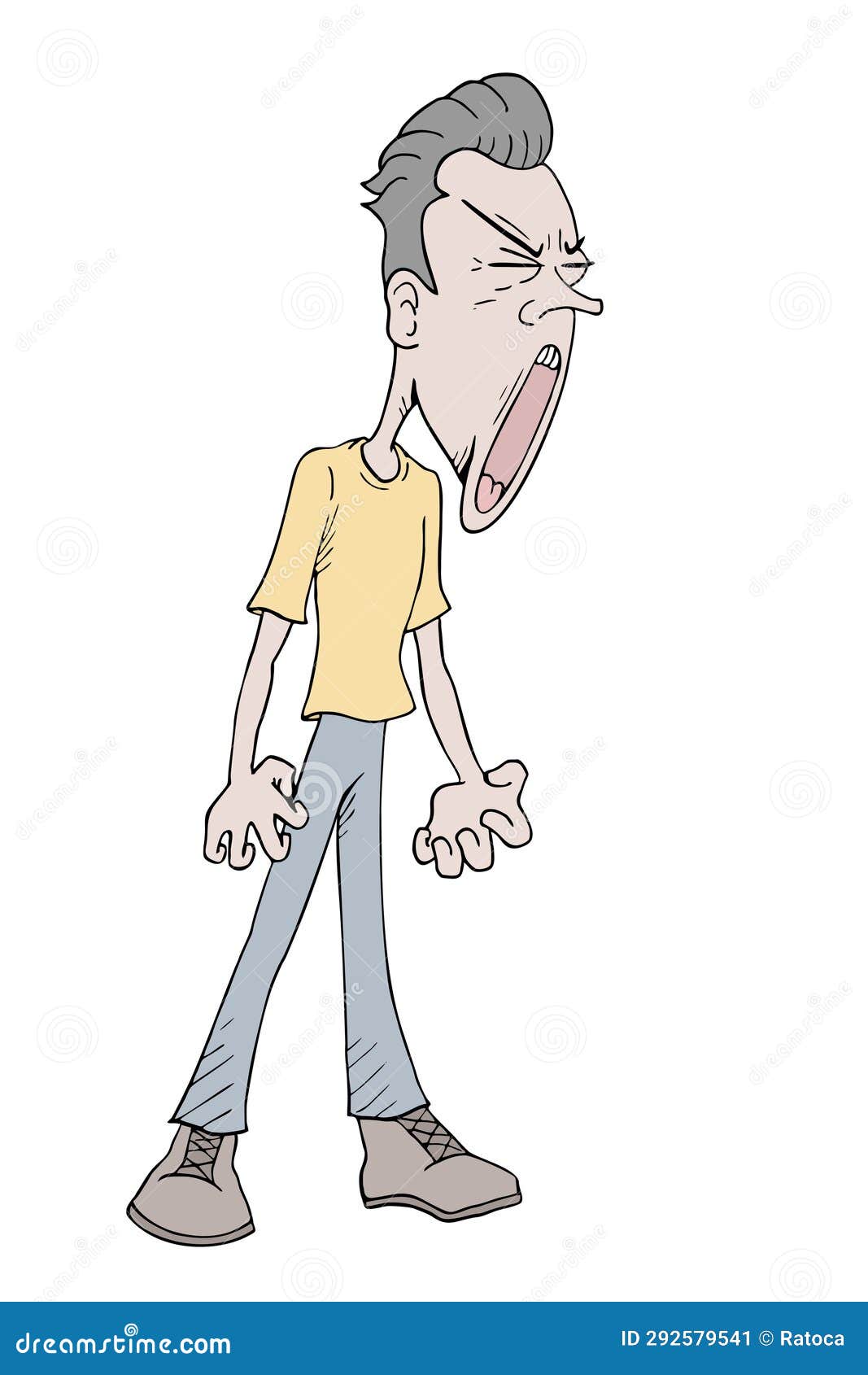 Angry man expression stock vector. Illustration of wall - 292579541