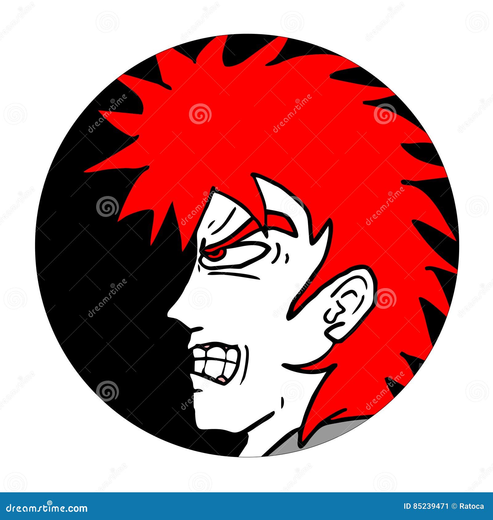 Angry man face stock vector. Illustration of circle, creative - 85239471