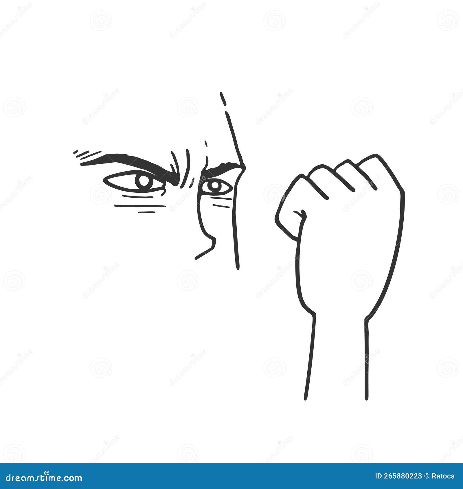 Angry Man Face Drawing
