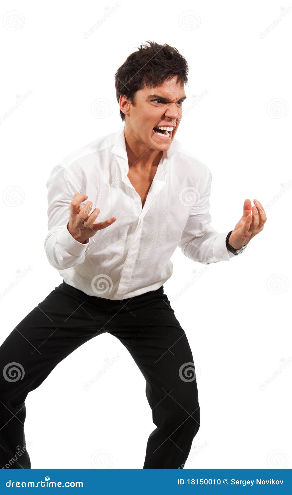 Angry Man Gesticulating with Hands Stock Photo - Image of business ...