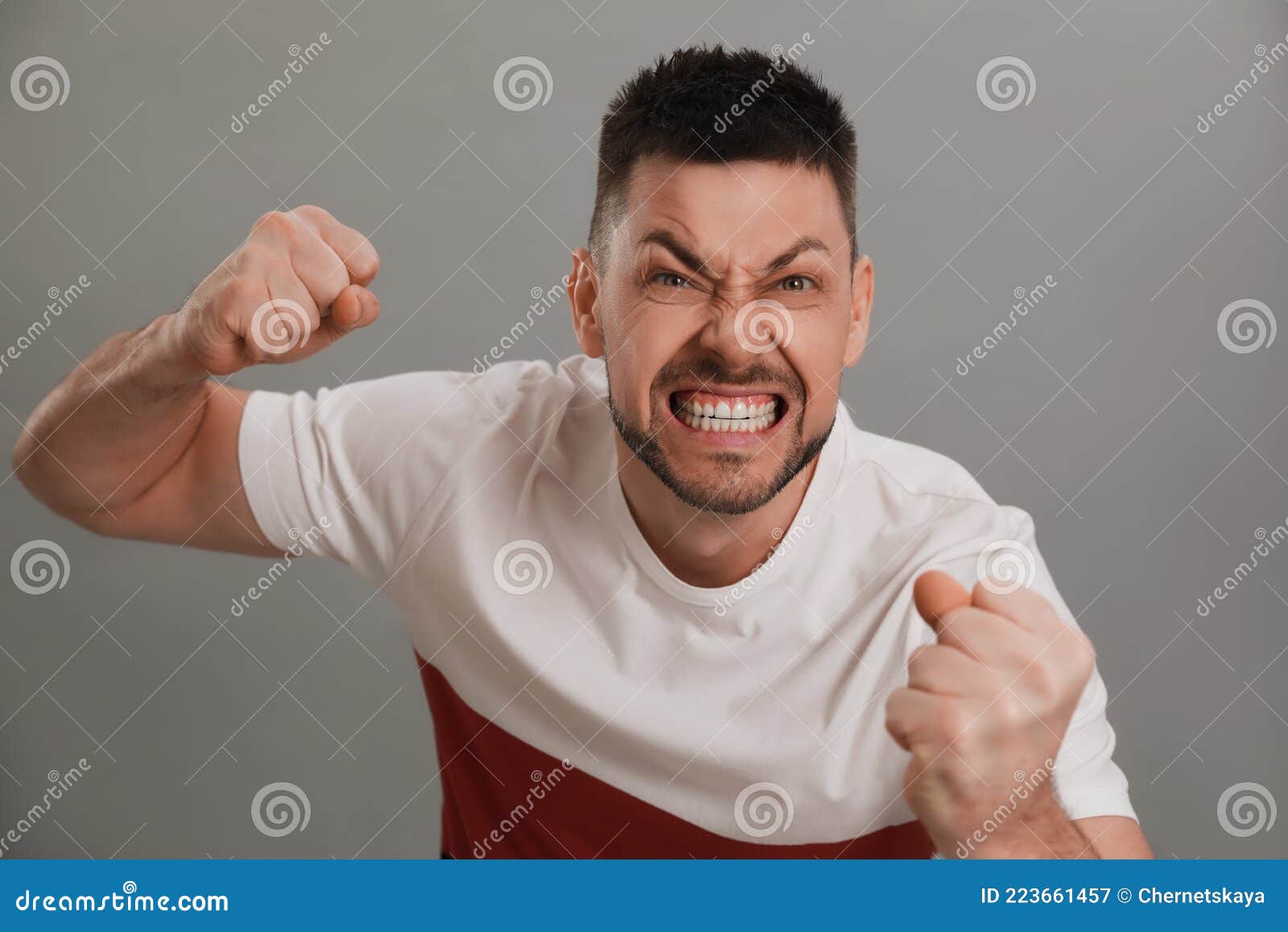 Angry Man on Grey. Hate Concept Stock Image - Image of angry, feeling ...