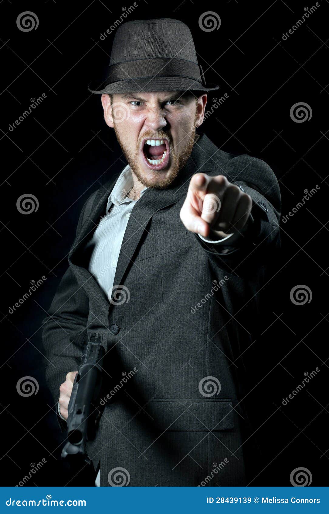 Angry Man with Gun stock image. Image of expressive, suit - 28439139