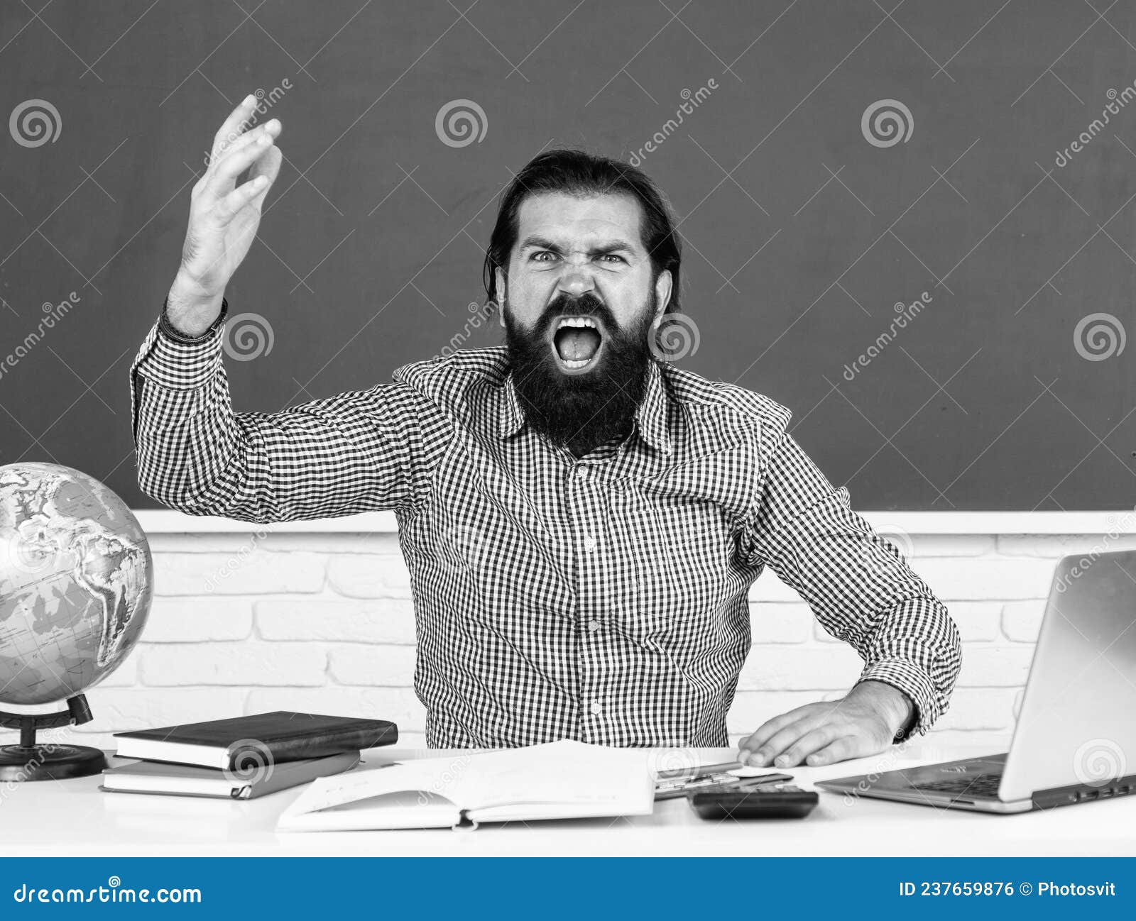 Angry Man Having Bad Results of Exams on Remote Lesson, School ...