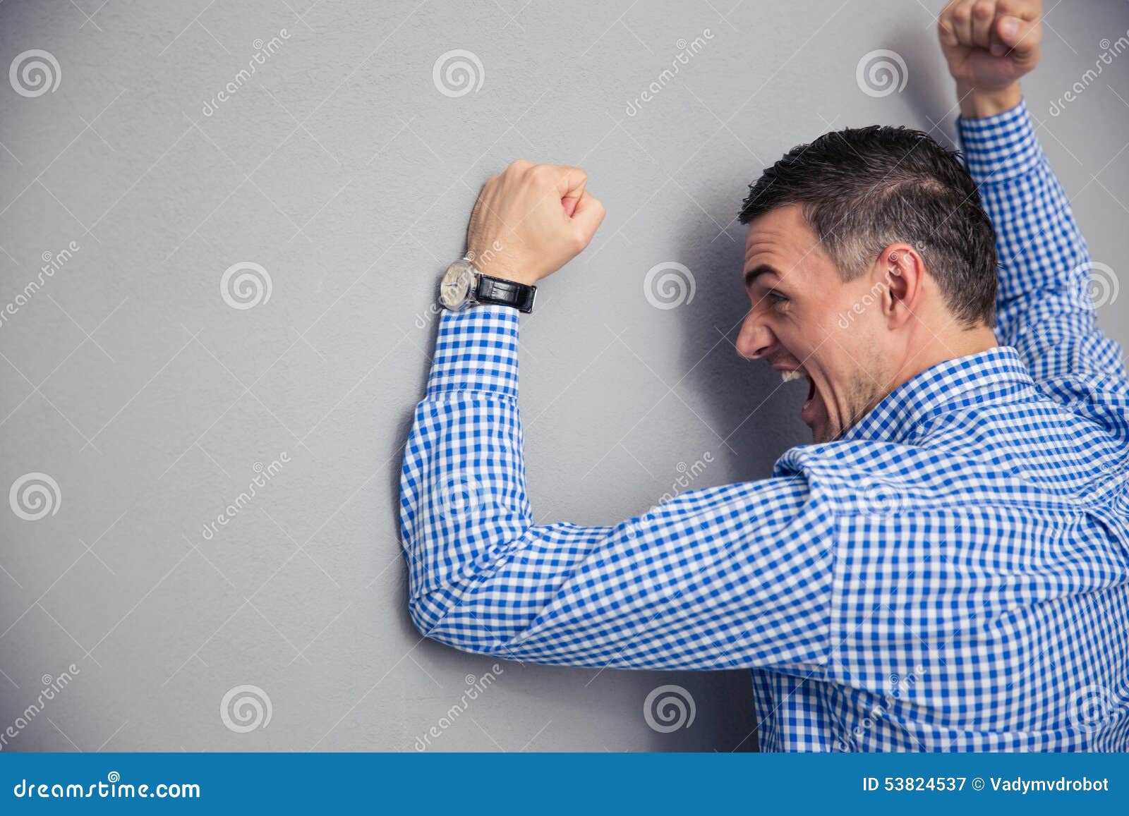 Angry Man Hitting Wall Royalty-Free Stock Photo | CartoonDealer.com ...
